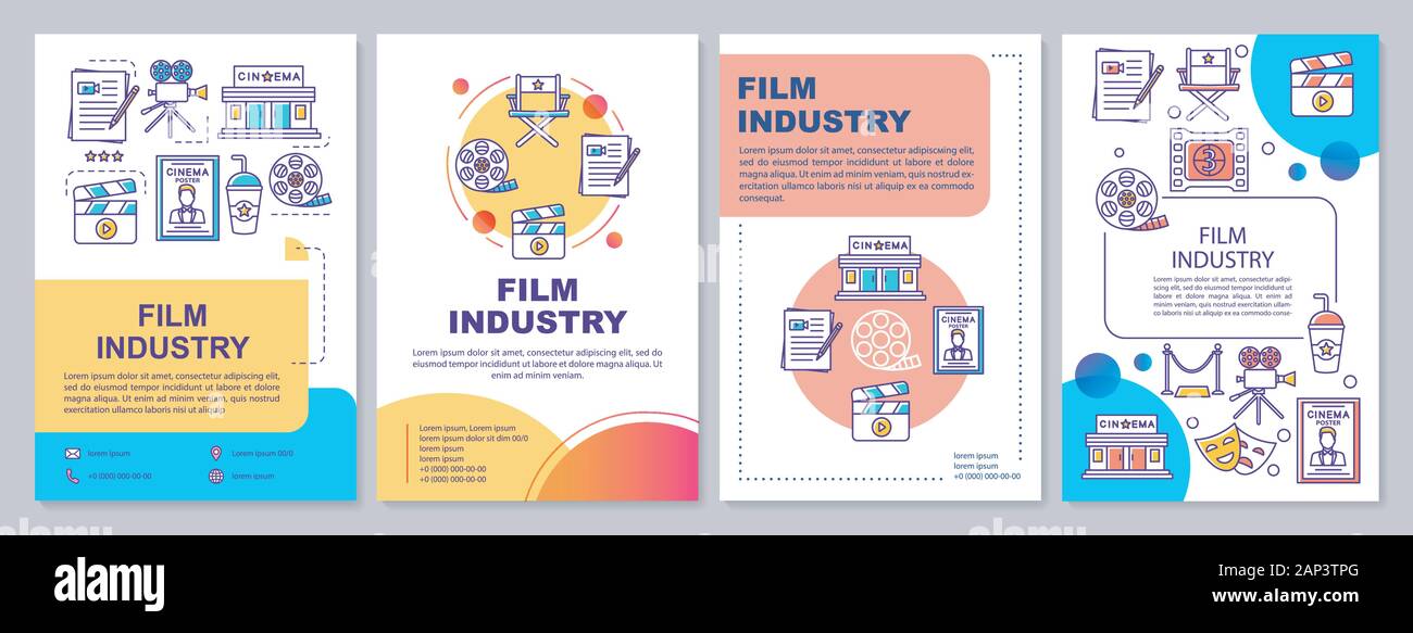 Film industry template layout. Cinematography, video production. Flyer ...