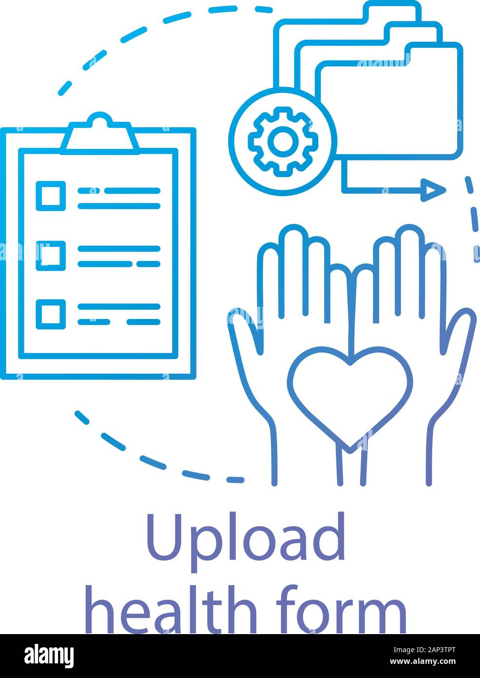 Upload health form concept icon. Camp, interest club application idea ...