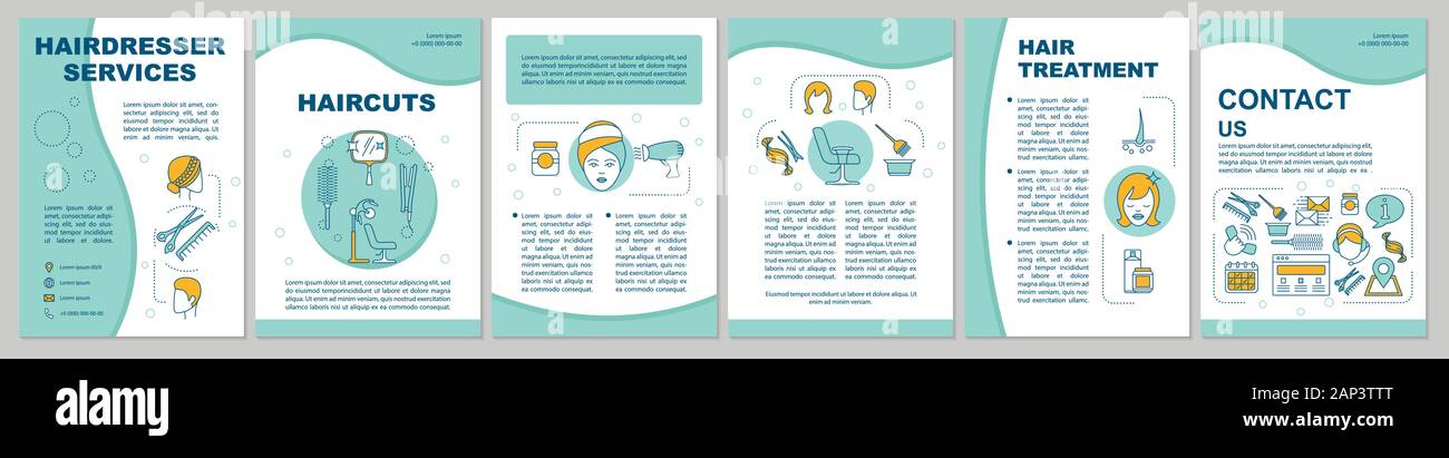 Hairdresser services brochure template layout. Hair styling flyer ...