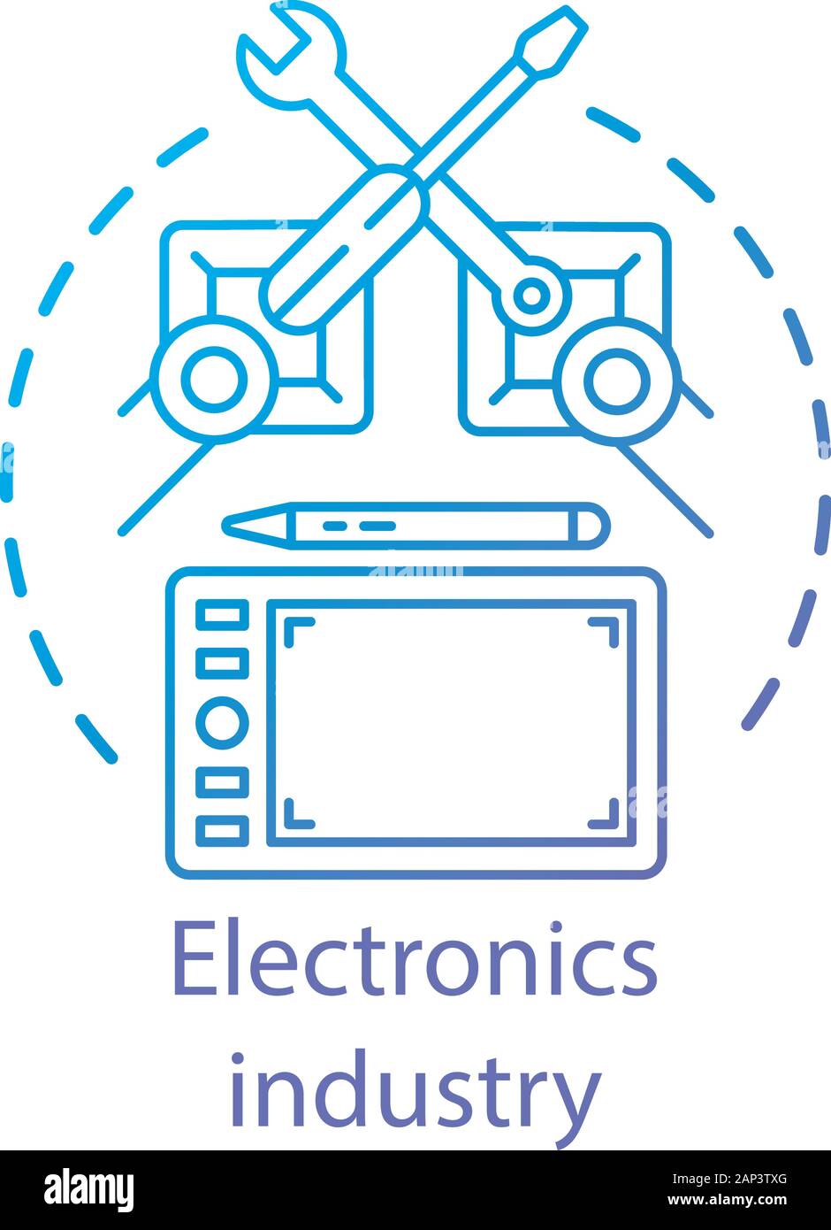 Electronics industry concept icon. Technical service. Production and ...