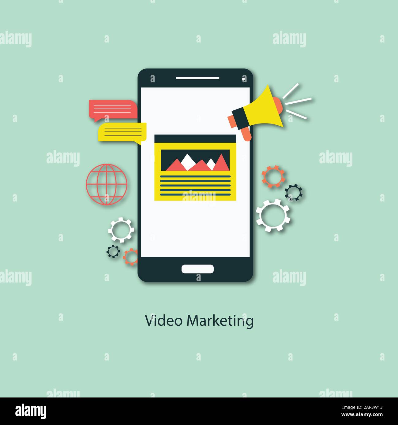 Vector content marketing concept in flat style stock illustration Stock ...