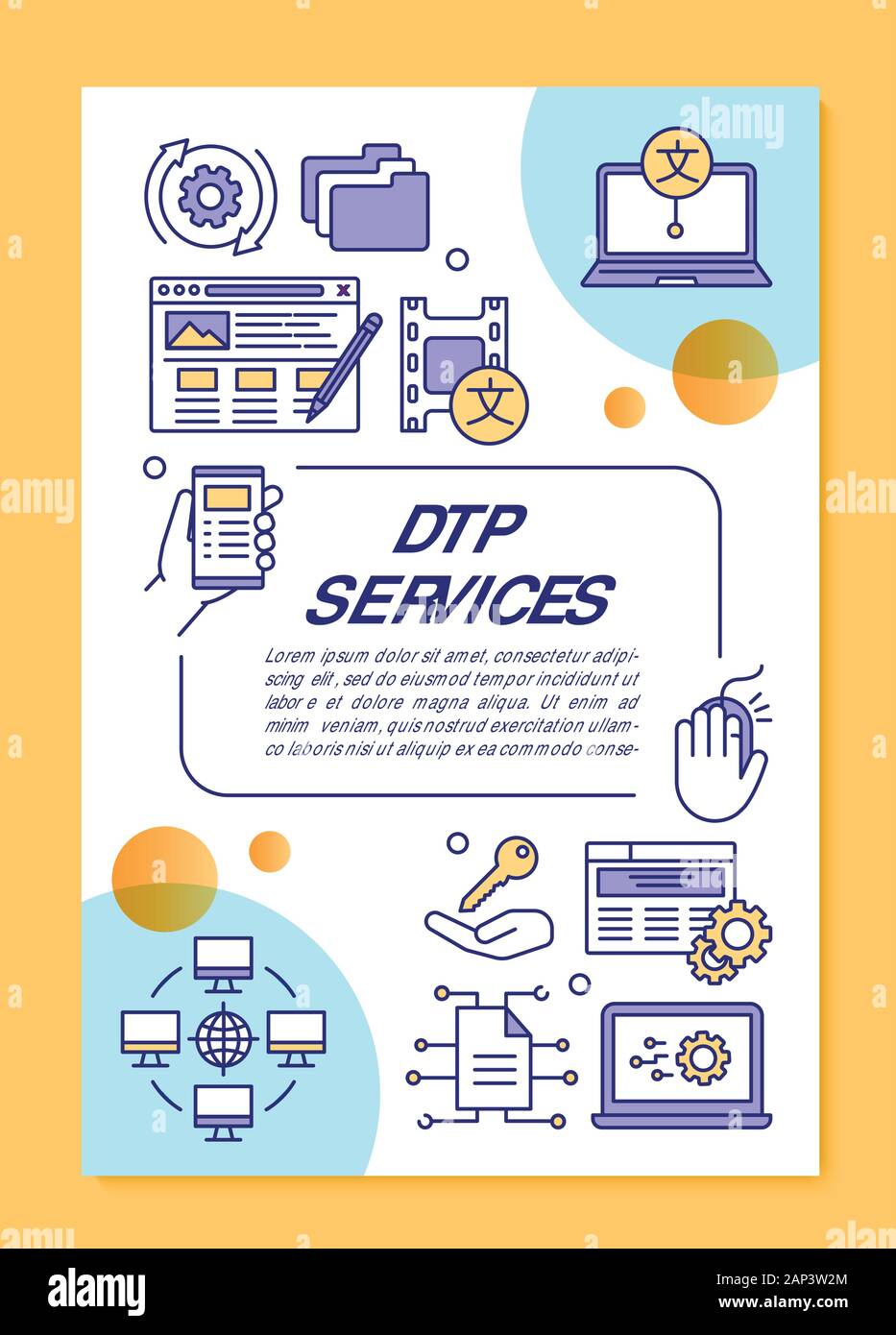 DTP services brochure template layout. Text formatting service. Flyer ...