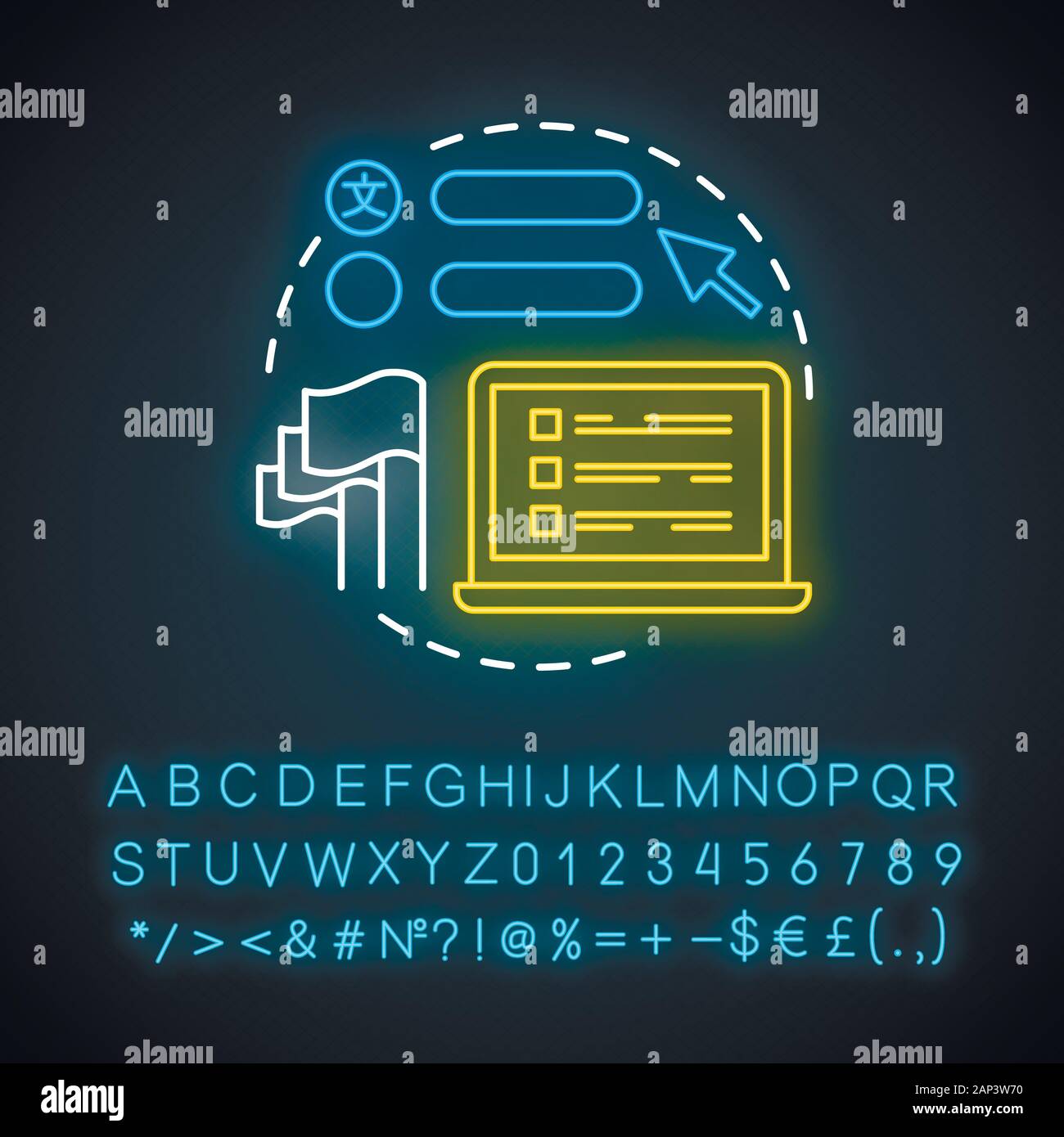 Select languages for translation neon light concept icon. Translator software idea. Foreign ...