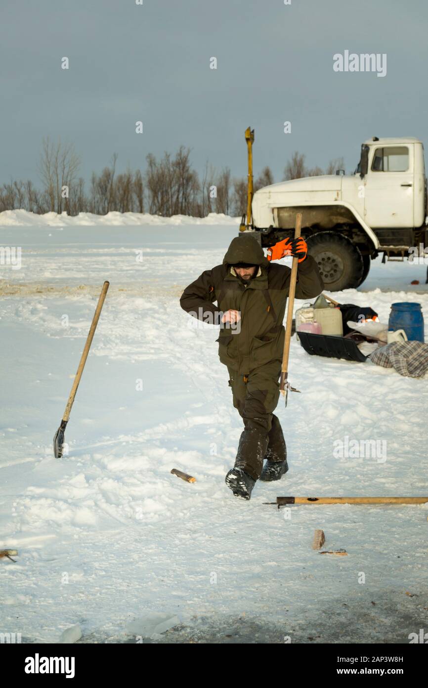 Portrait of a fitter with a bogr Stock Photo - Alamy