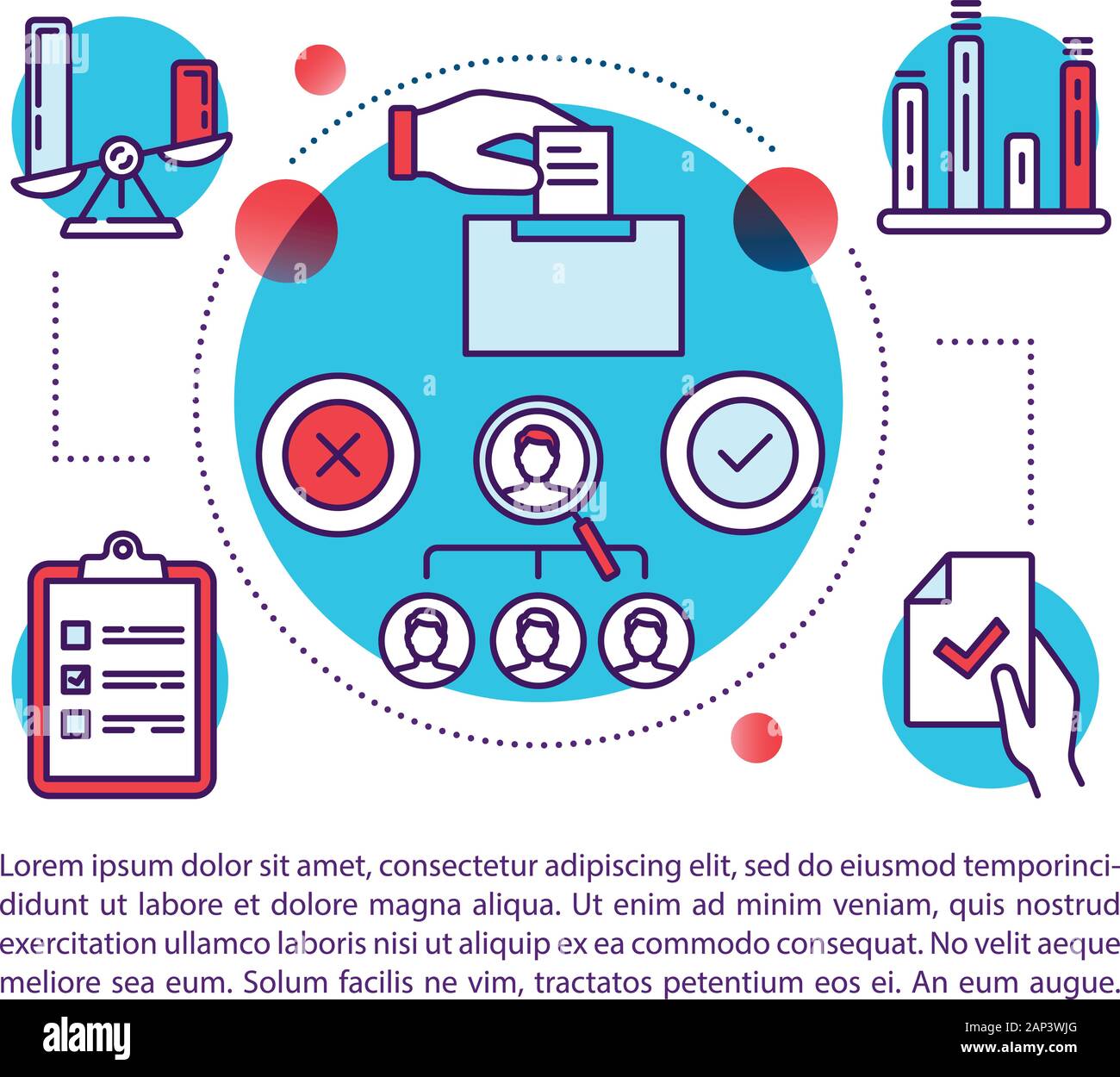 Elections article page vector template. Vote counting. Public choice ...