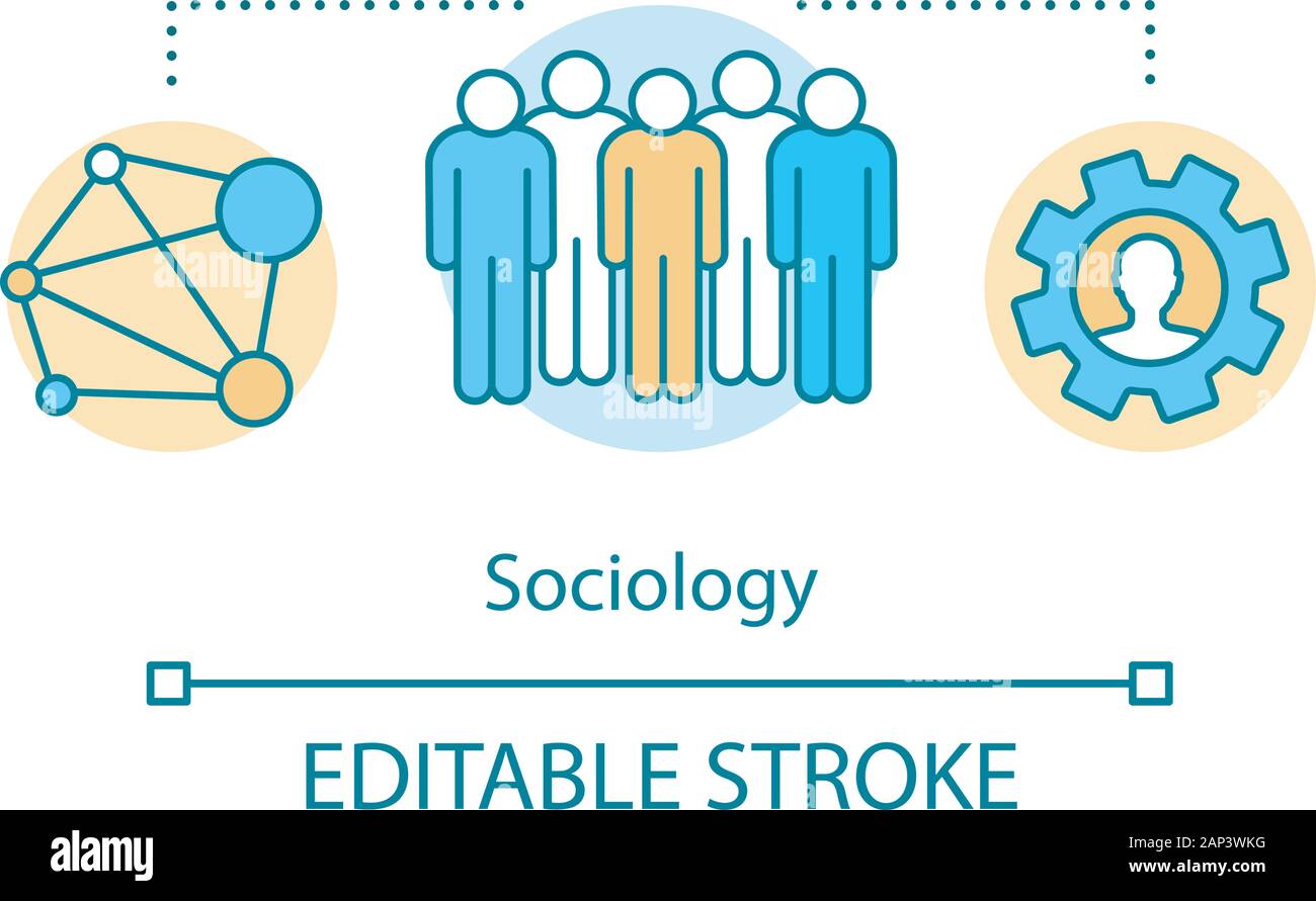 Sociology concept icon. Community idea thin line illustration. Social ...