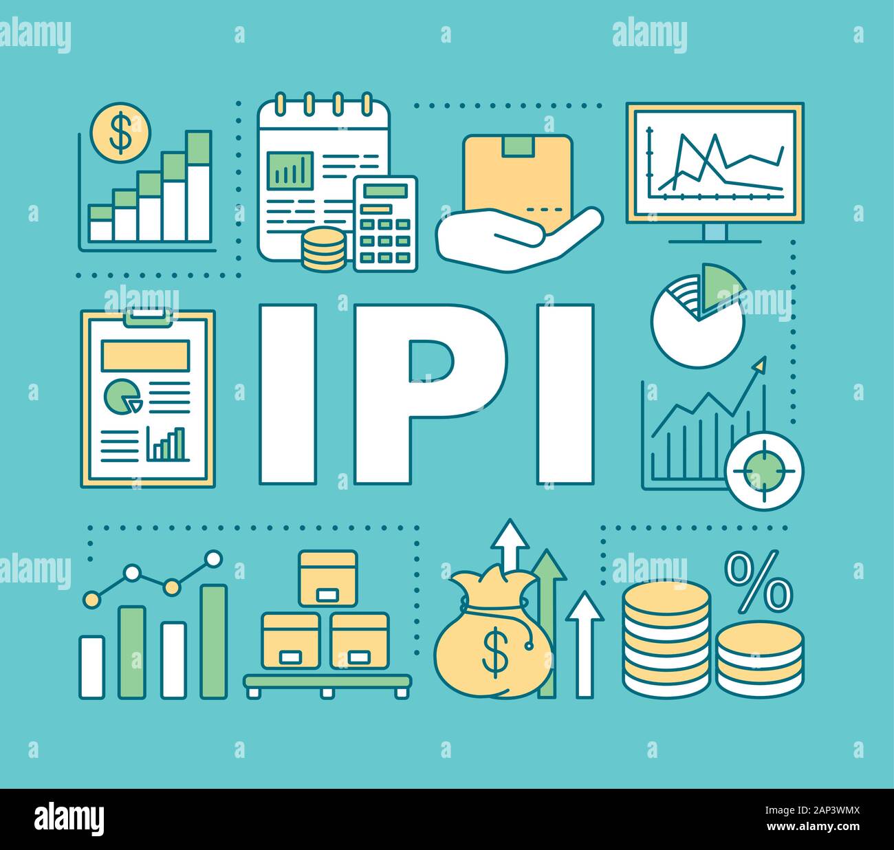 IPI word concepts banner. Industrial production index. Economic ...