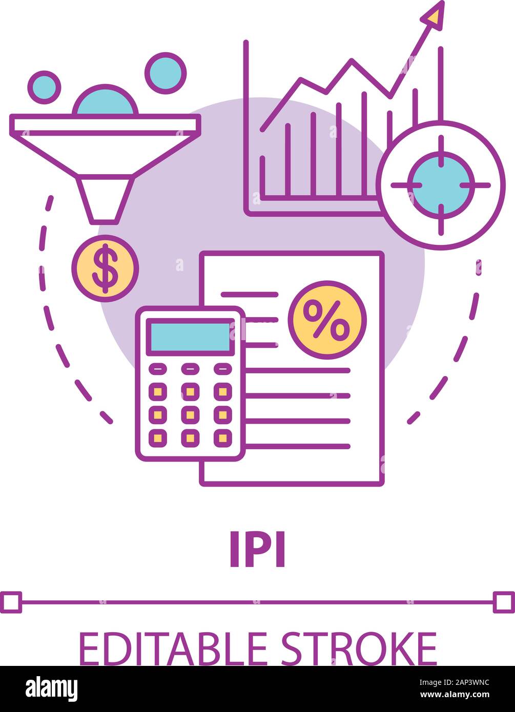 IPI concept icon. Industrial production index idea thin line ...