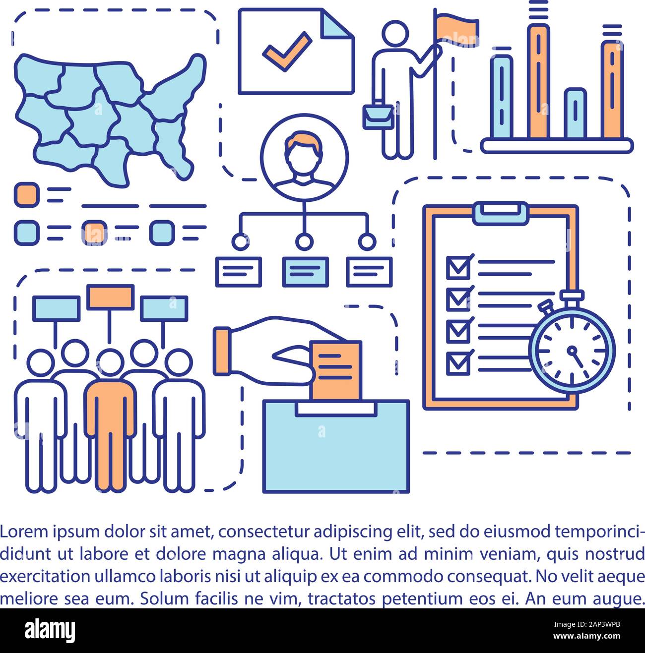 Elections article page vector template. Voting day. Brochure, magazine ...