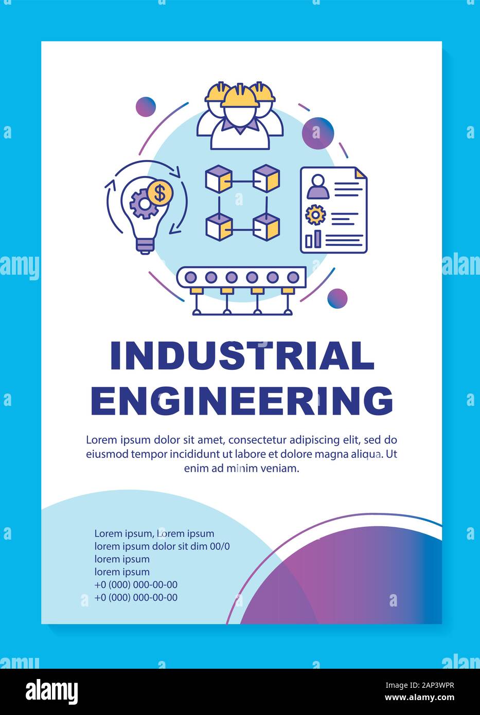 Industrial engineering brochure template layout. Production process ...