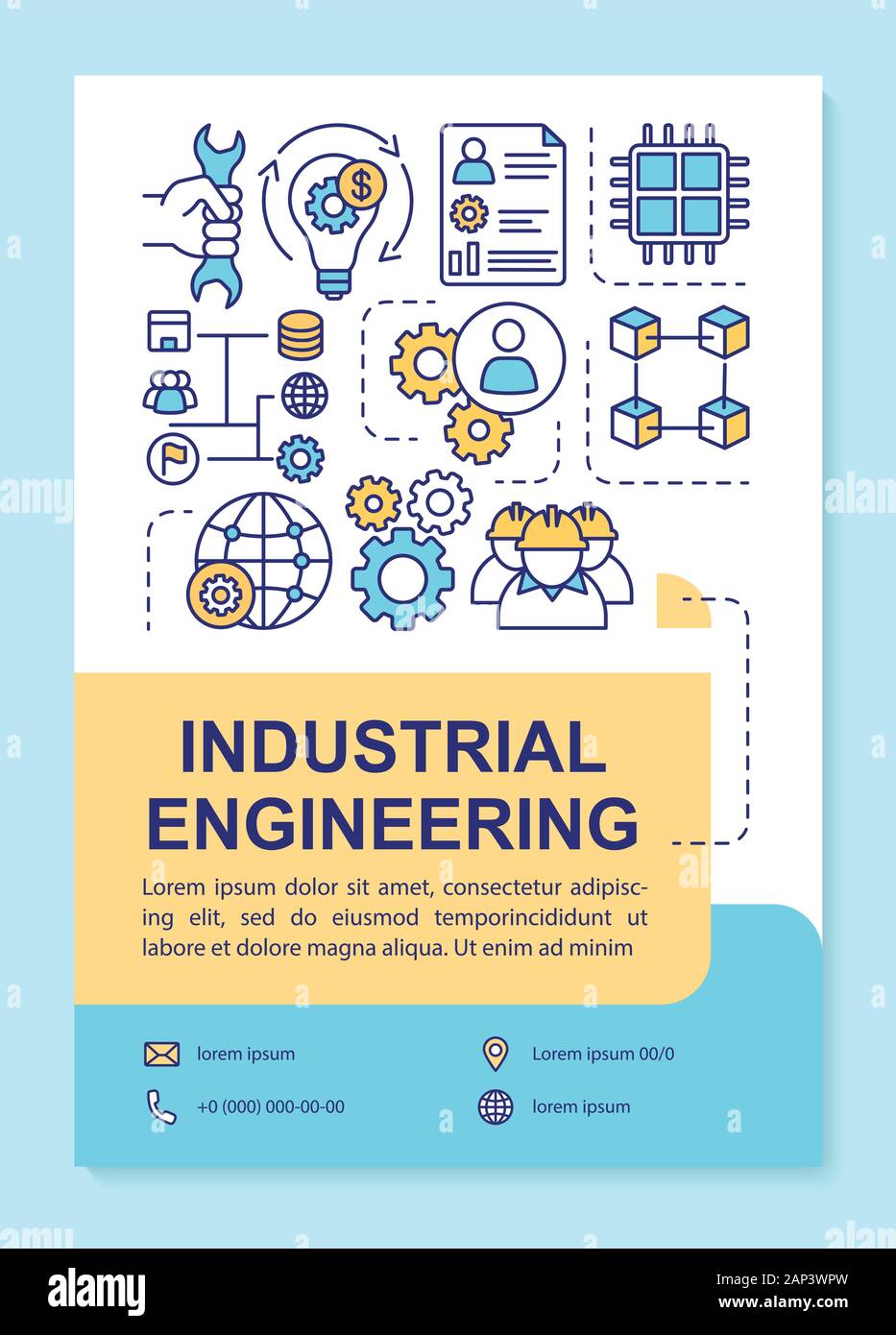 Industrial engineering brochure template layout. Flyer, booklet ...