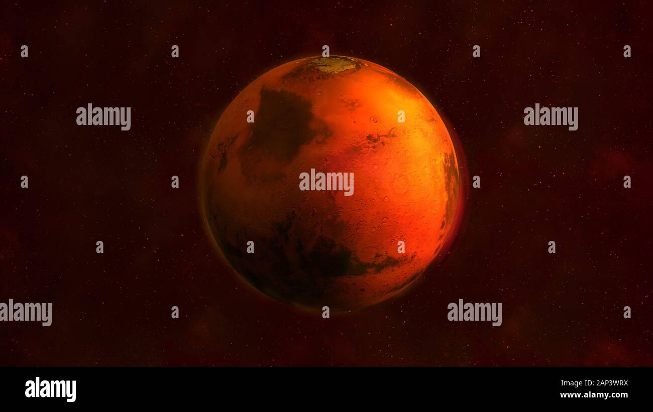 Planet Mars from space showing Arabia Terra Stock Photo - Alamy