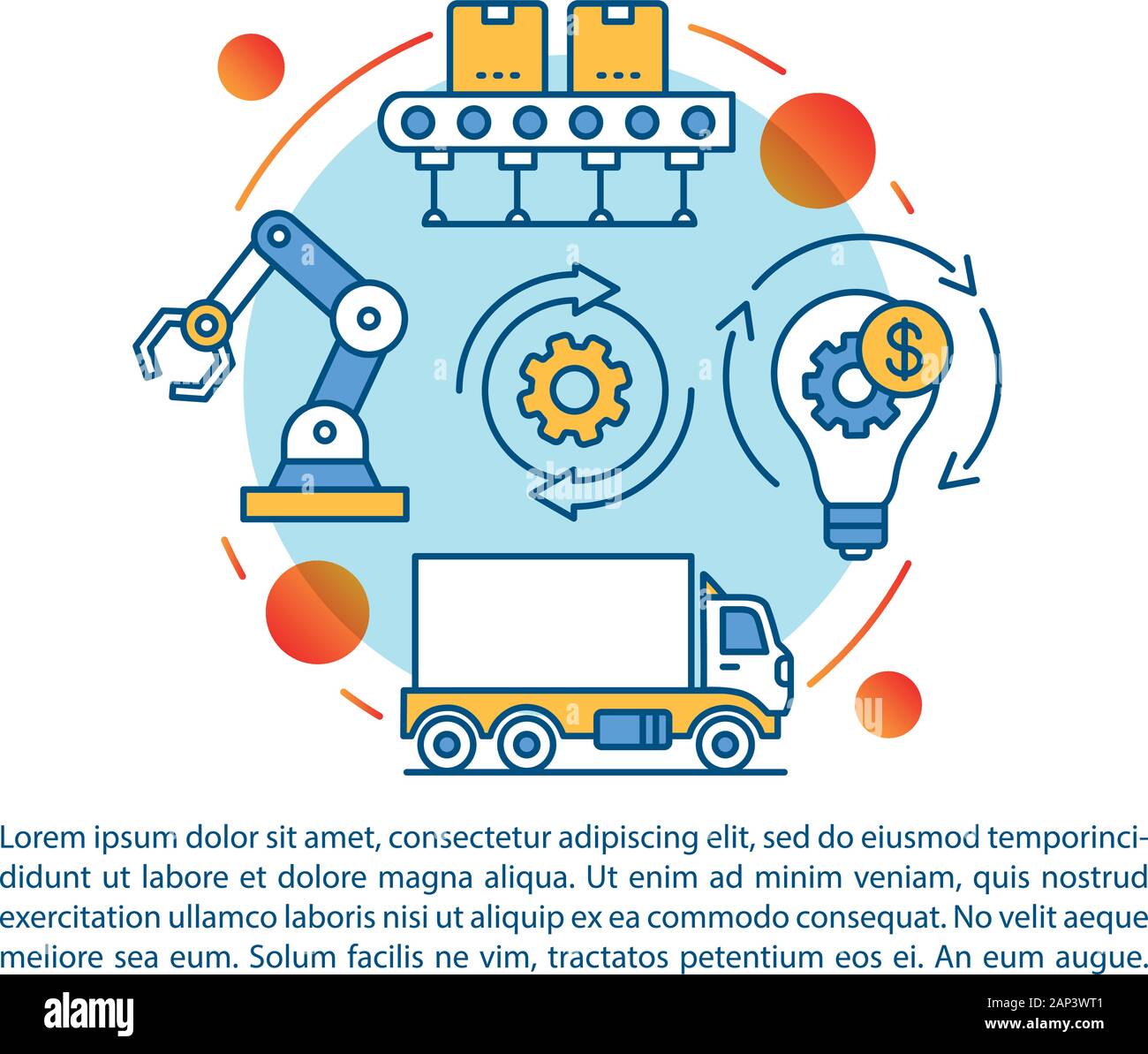 Industry article page vector template. Production process. Brochure ...