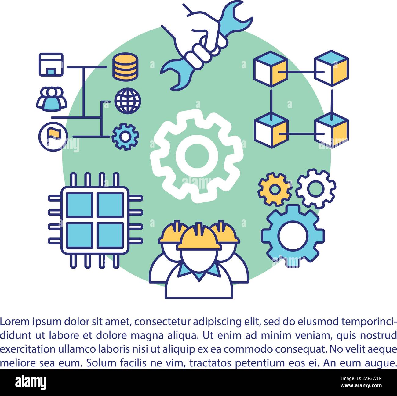 Industrial engineering article page vector template. Industrial sector ...