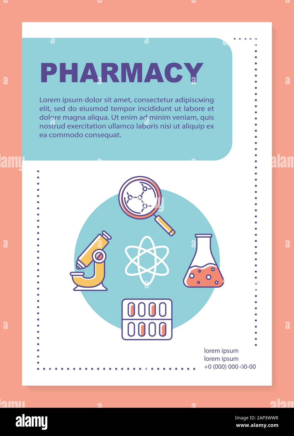 Pharmaceutical industry poster template layout. Drugs production ...