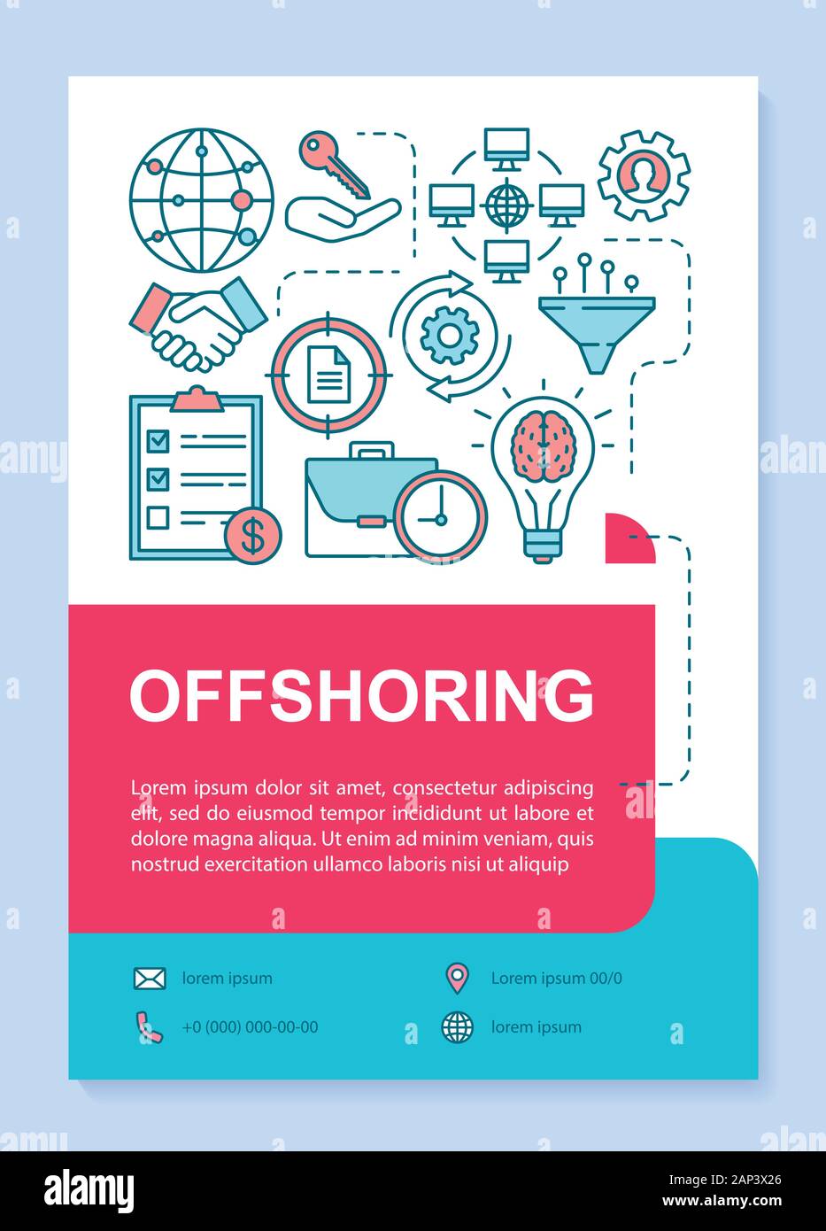 Offshoring brochure template layout. Offshore banking. Flyer, booklet ...