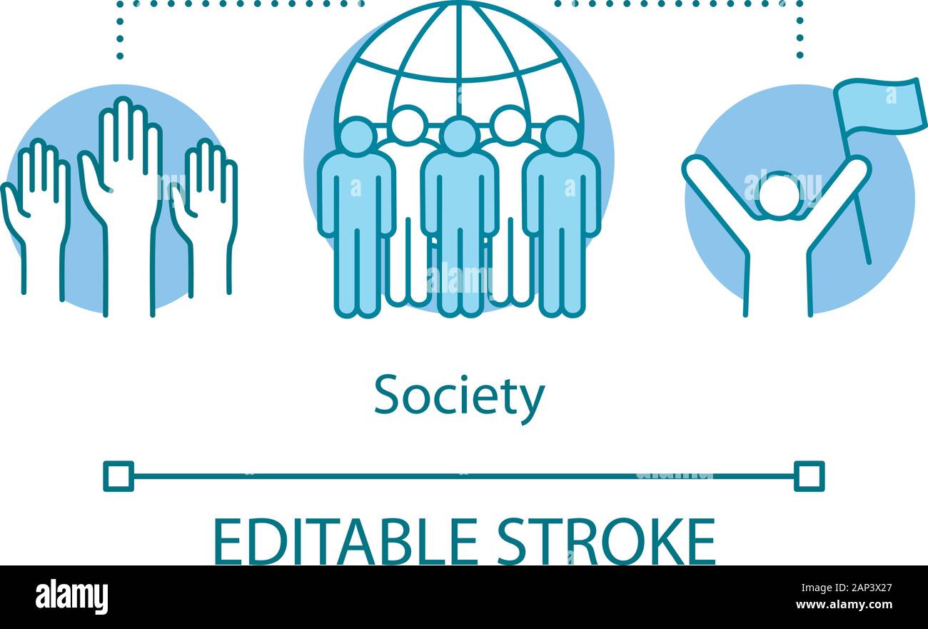 Society concept icon. Social integration, collaboration and unity idea ...
