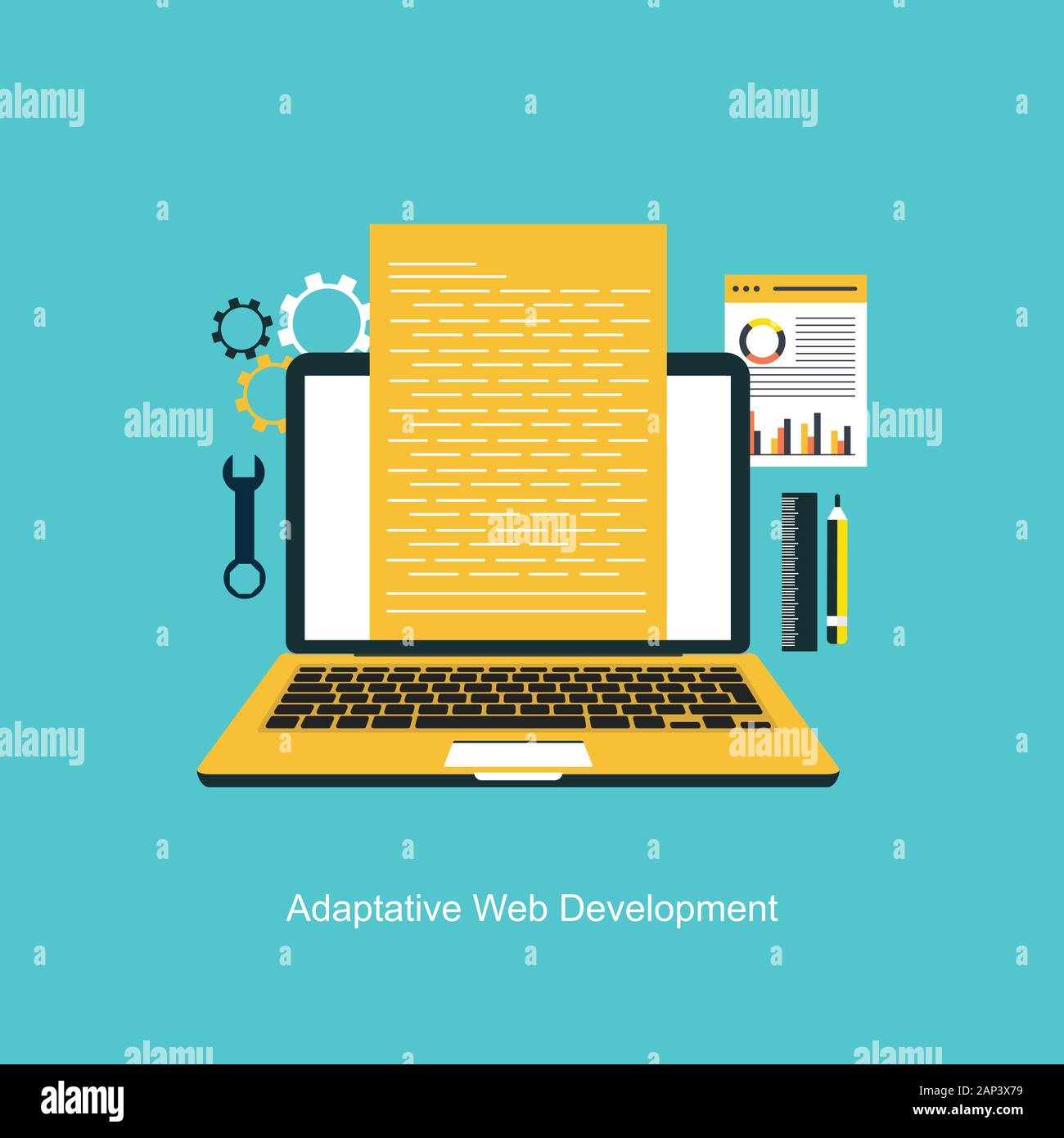 Mobile and Software App Design and Development stock illustration Stock ...