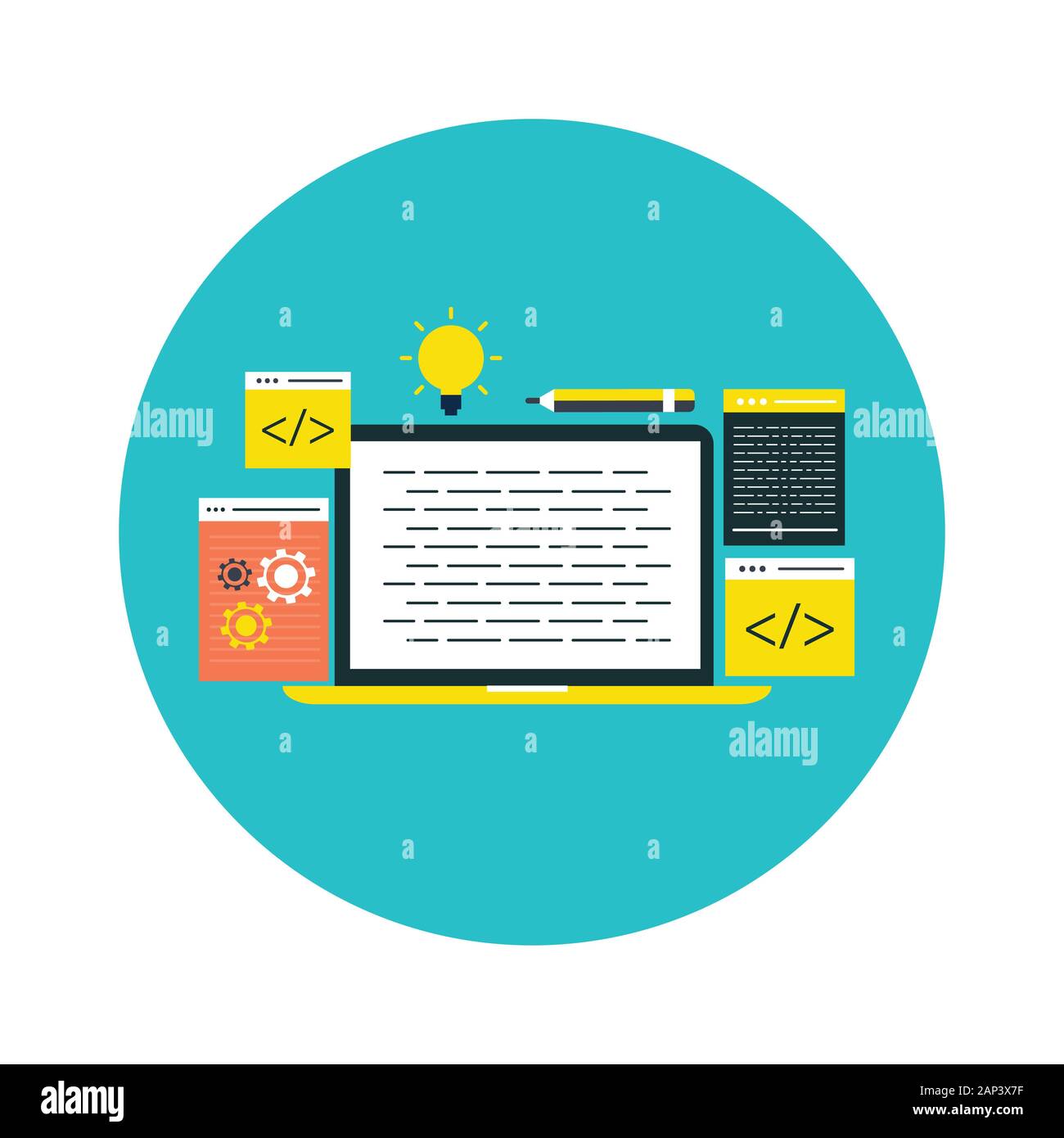 Mobile and Software App Design and Development stock illustration Stock ...