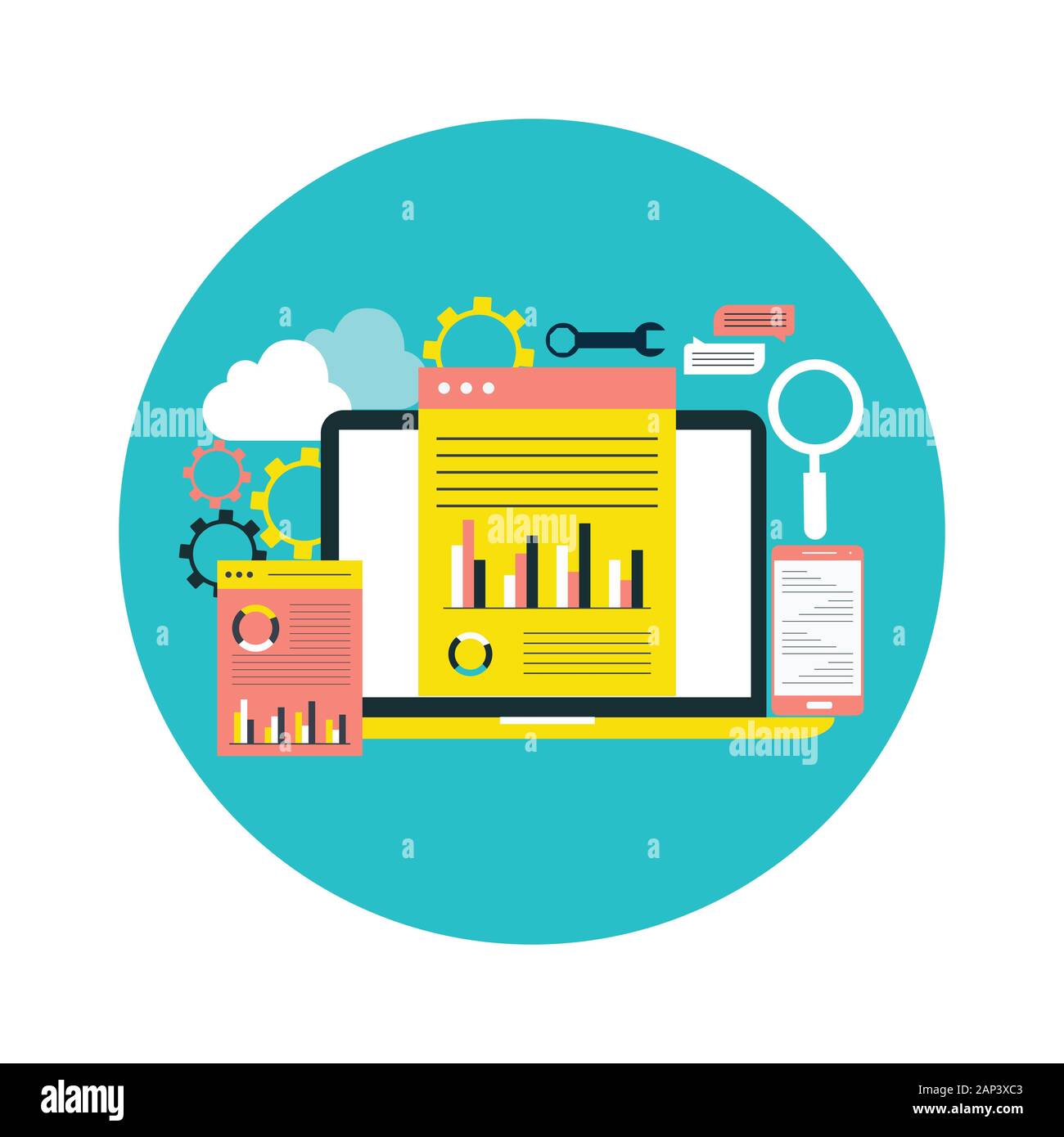 data analysis stock illustration Stock Photo - Alamy
