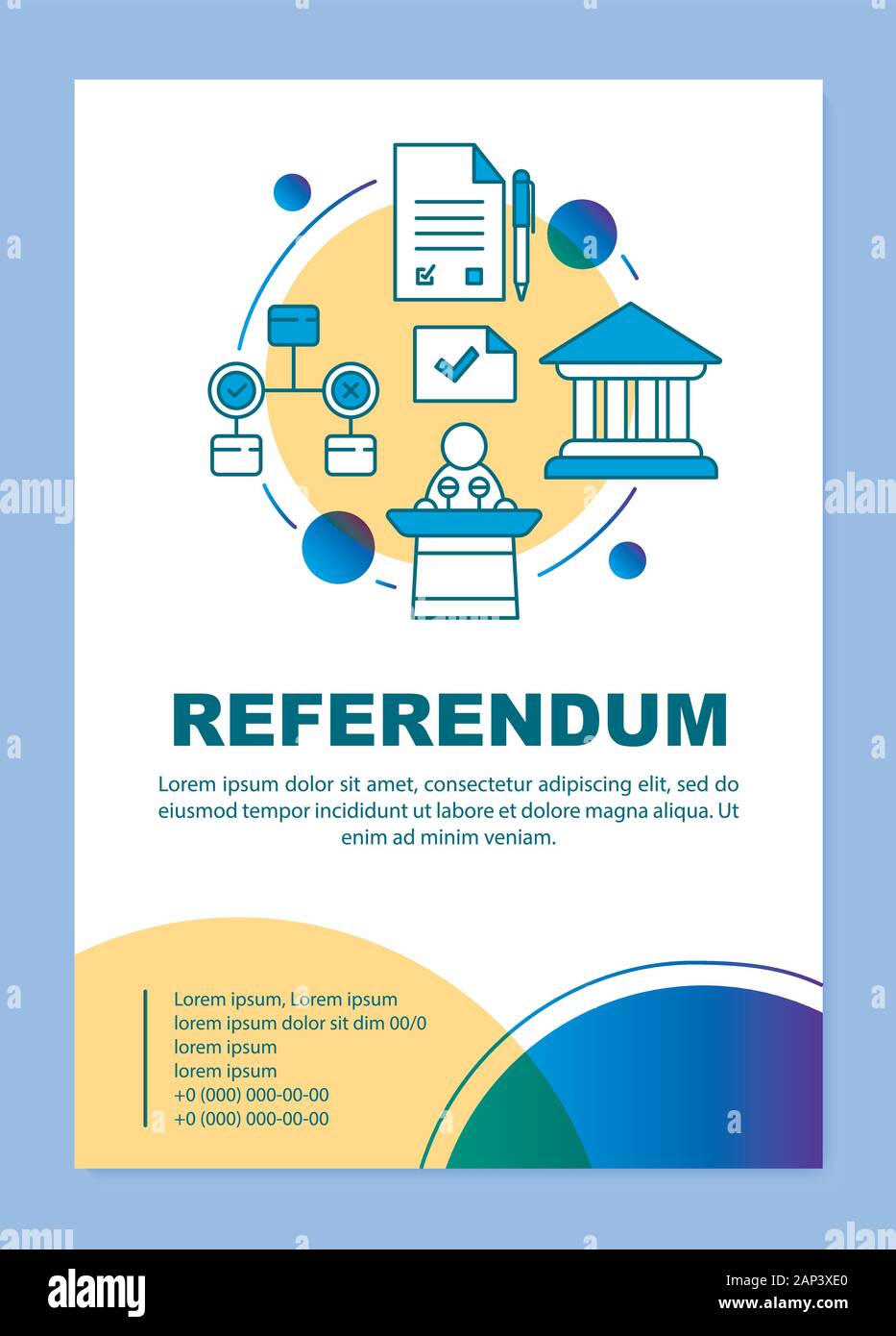 Referendum brochure template layout. Holding election. Citizens ballot ...
