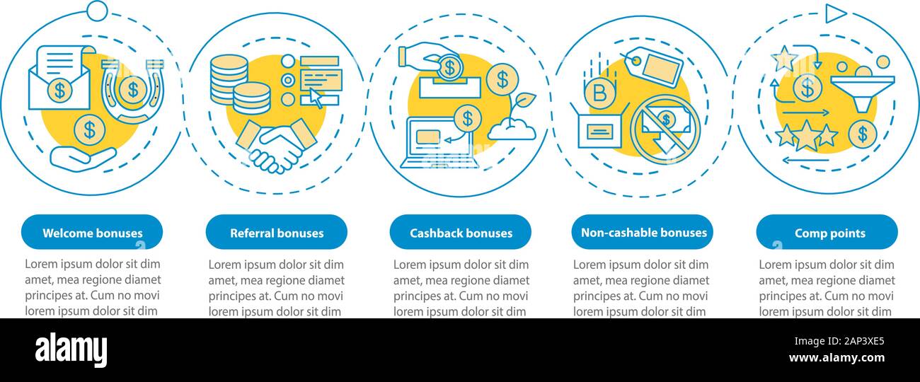 Casino bonuses vector infographic template. Business presentation ...