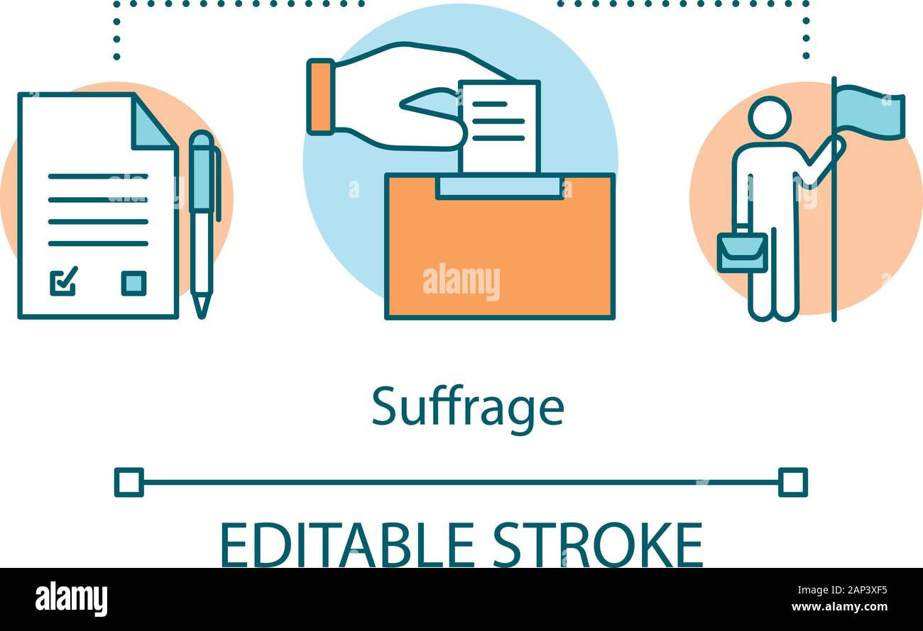 Suffrage concept icon. Elections idea thin line illustration. Right to ...