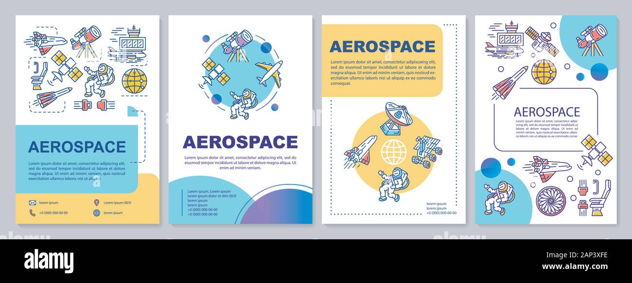 Aerospace industry template layout. Flyer, booklet, leaflet print ...