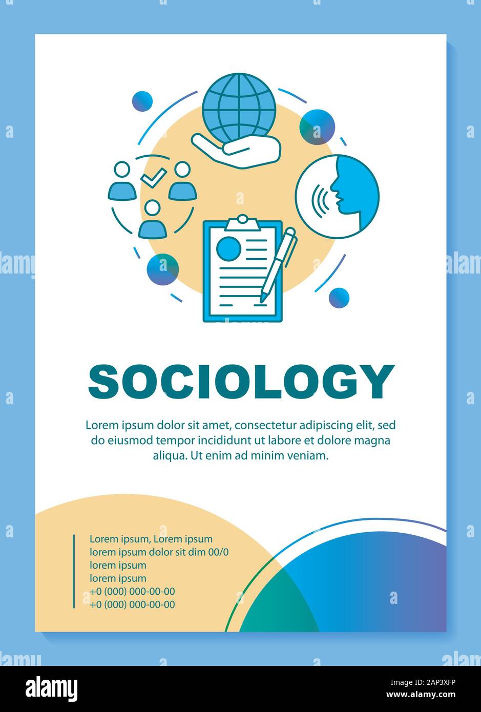 Sociology poster template layout. Public opinion. Social research ...