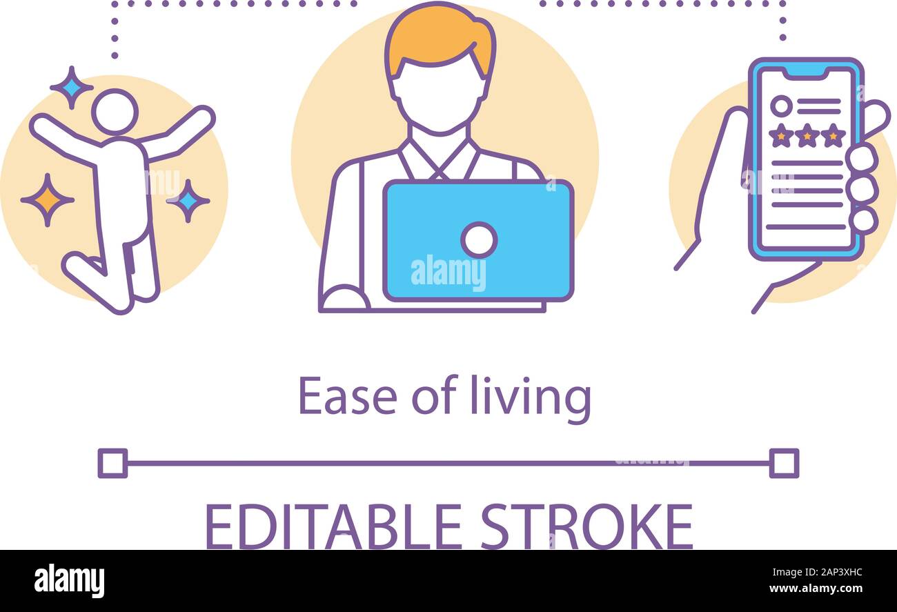 Ease of living concept icon. On demand economy benefits idea thin line ...