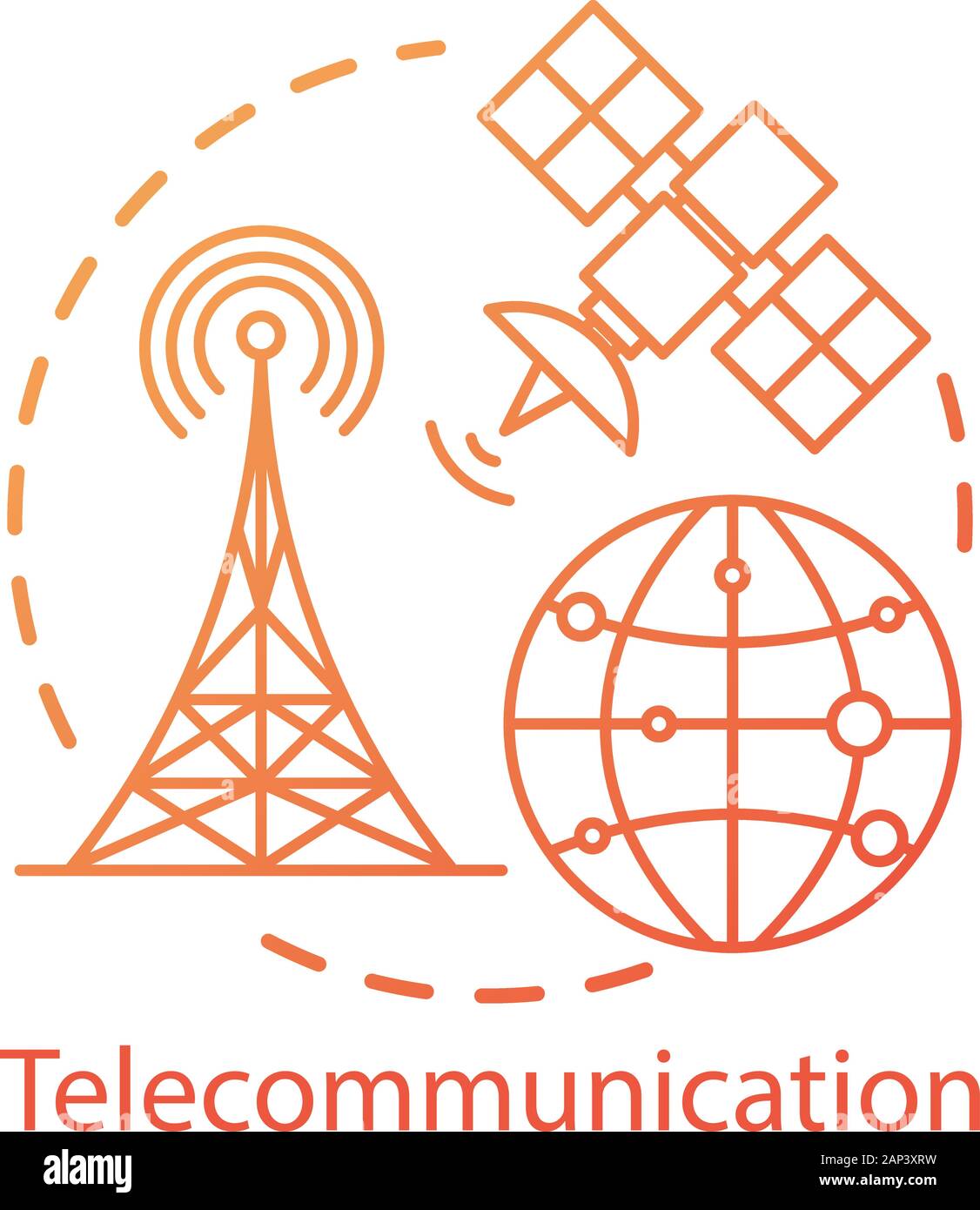 Telecommunication concept icon. Overall wireless network. Satellite ...