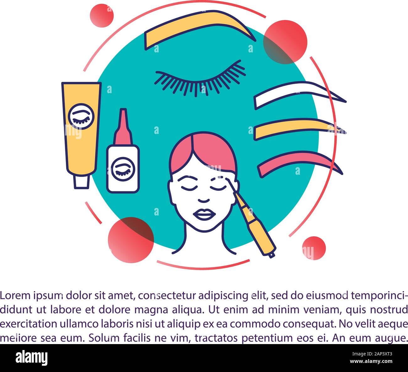 Eyebrow tattoo article page vector template. Permanent makeup. Brochure ...