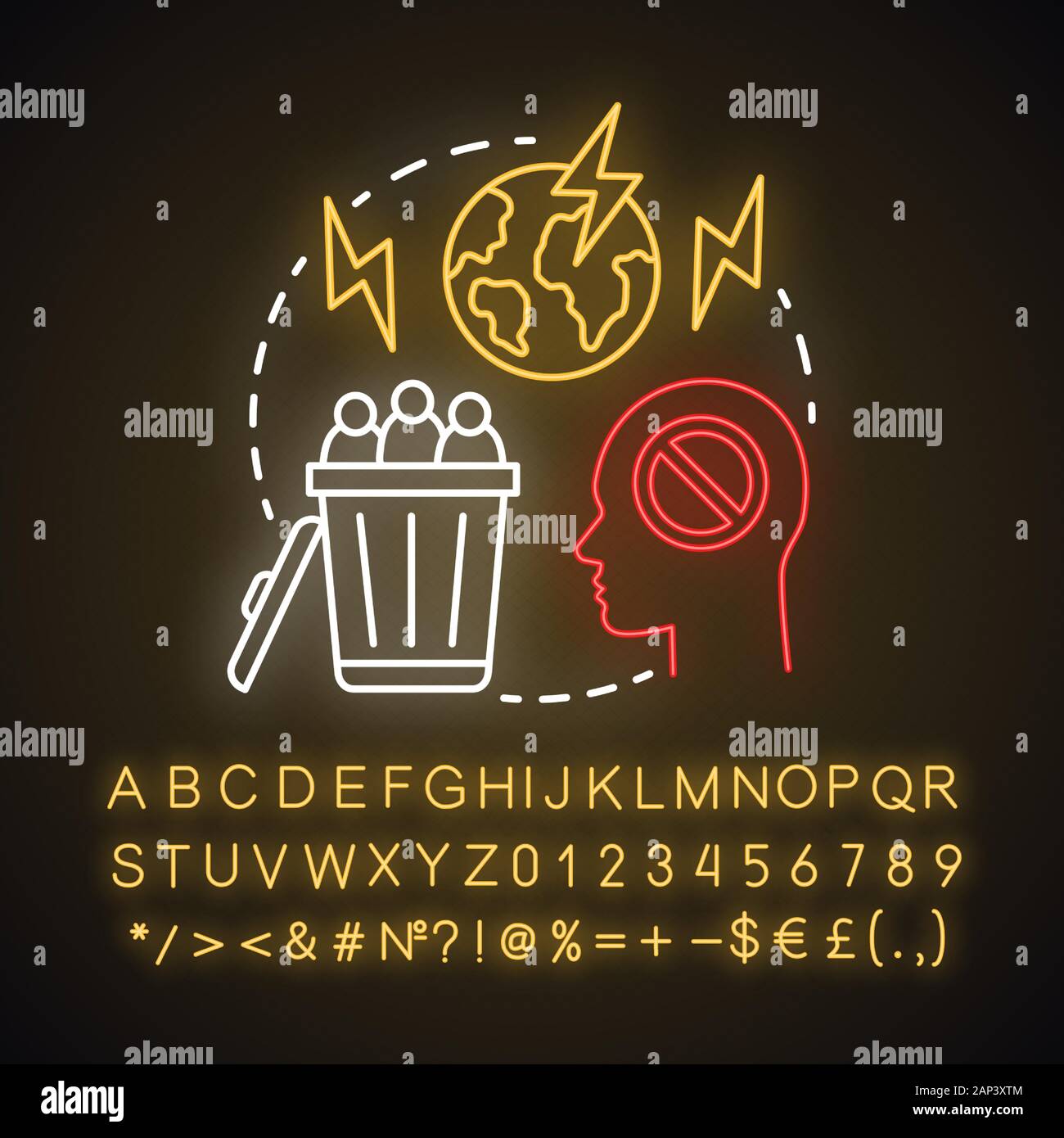 Anti social behavior neon light concept icon. Antisocial behaviour ...