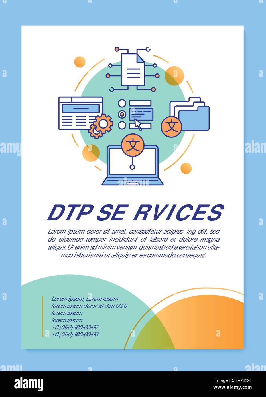 DTP services brochure template layout. Content translation. Flyer ...