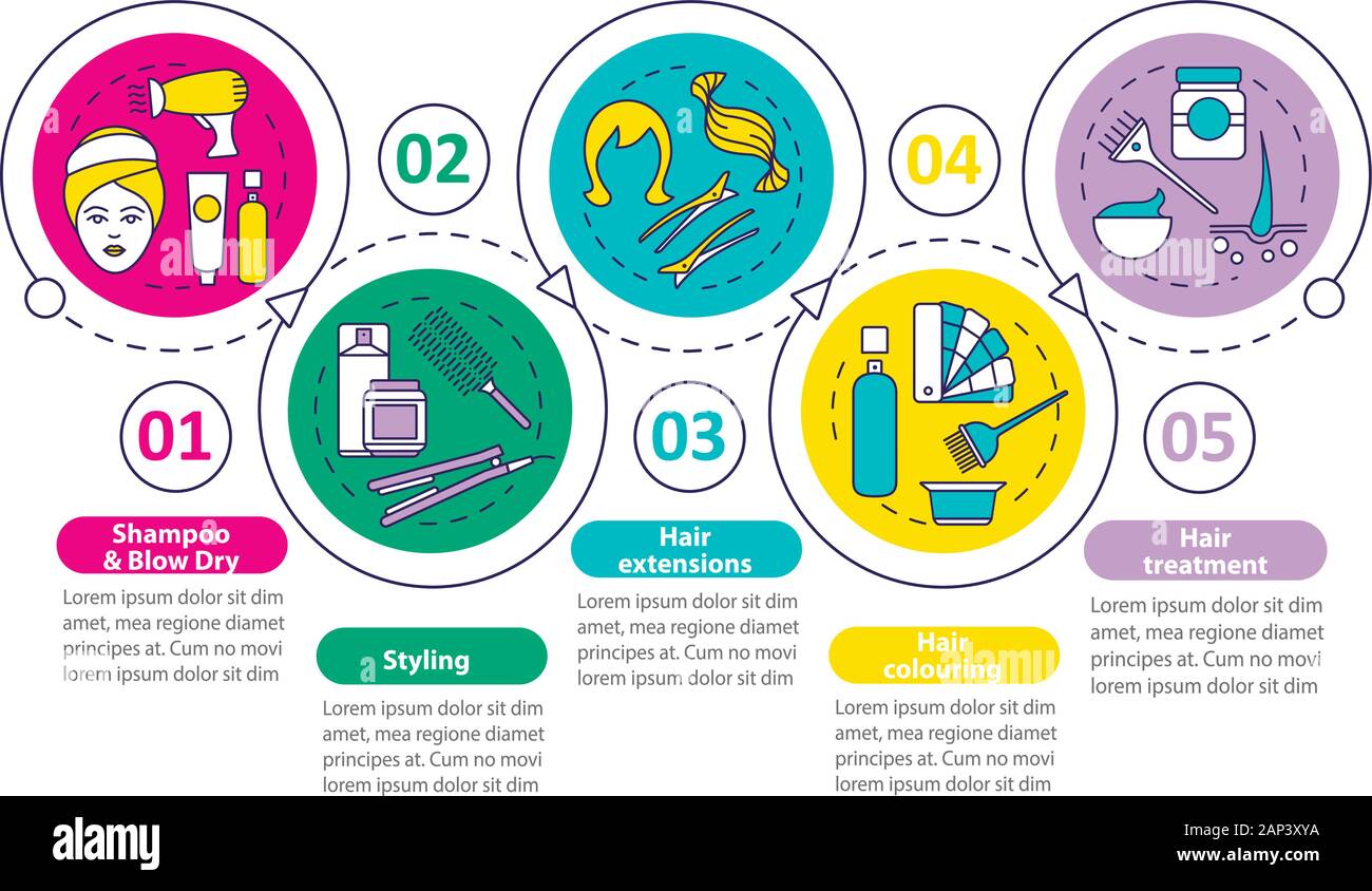 Hairdresser salon services vector infographic template. Business ...