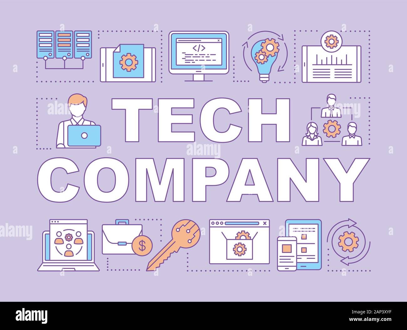 Tech company word concepts banner. Modern business, IT industry ...