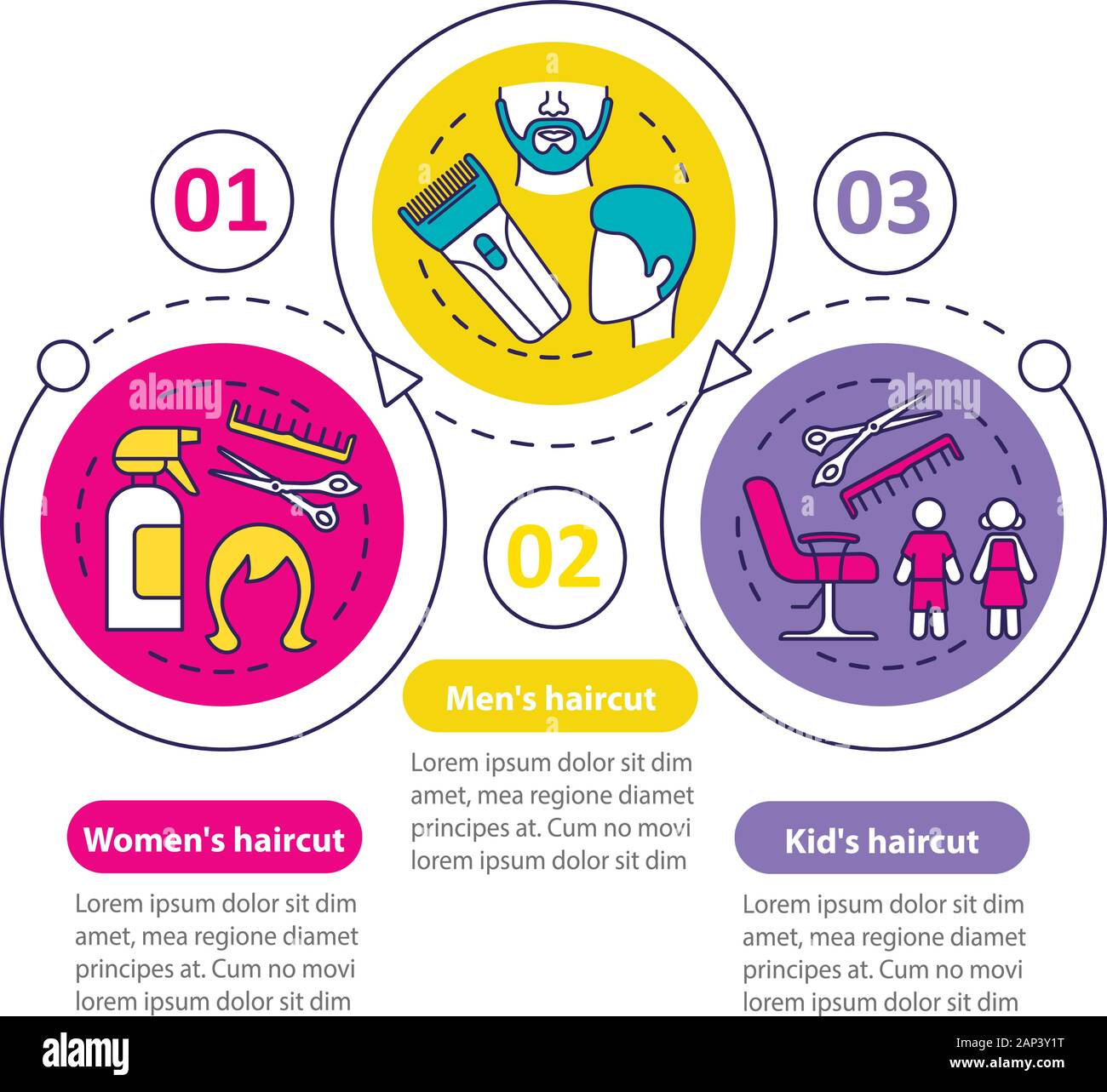 Hairdresser salon service vector infographic template. Business ...