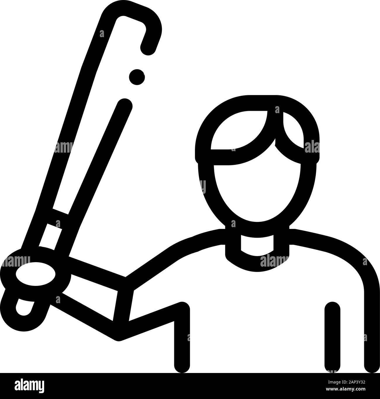 Baseball Player Icon Vector Outline Illustration Stock Vector Image ...