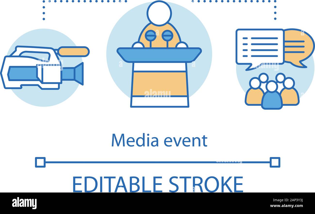 Media event concept icon. Organization idea thin line illustration ...
