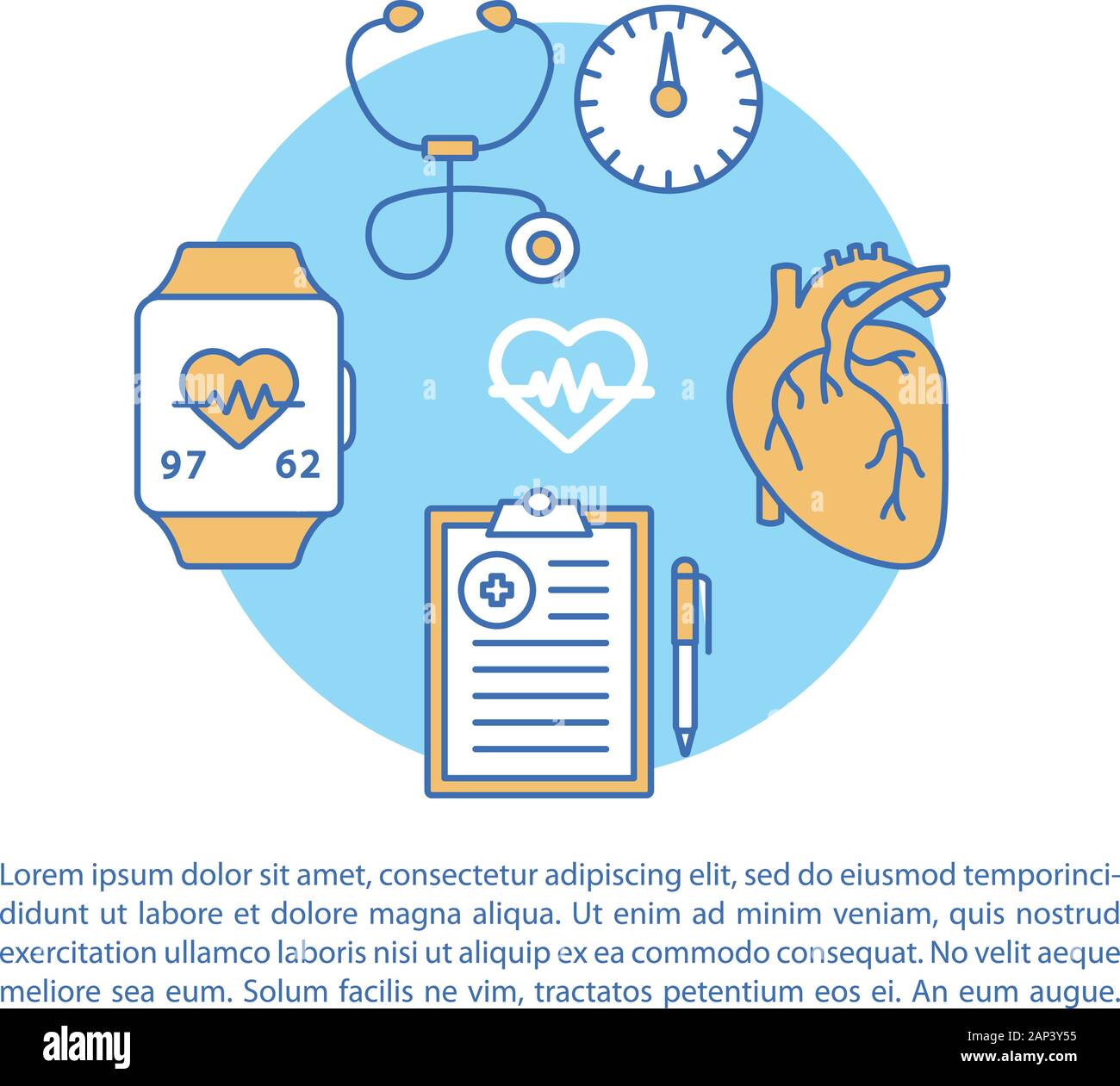 Blood pressure article page vector template. Brochure, magazine ...