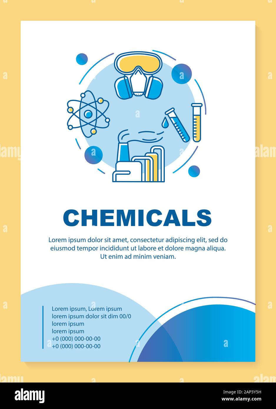 Chemicals industry poster template layout. Scientific research, lab ...