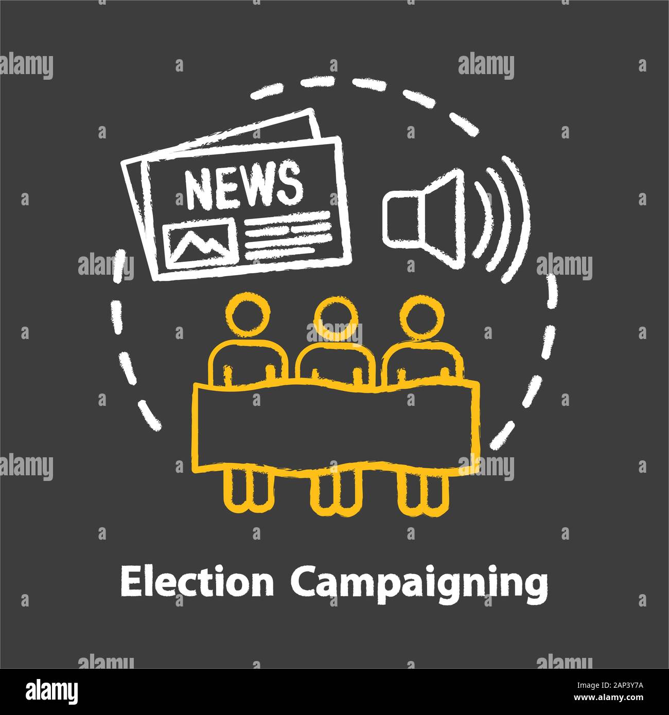 Elections chalk concept icon. Election campaigning idea. Political ...