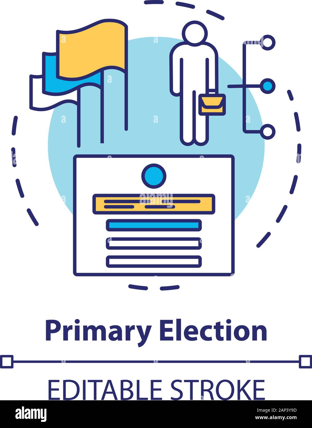 Elections concept icon. Primary election, ballot idea thin line ...