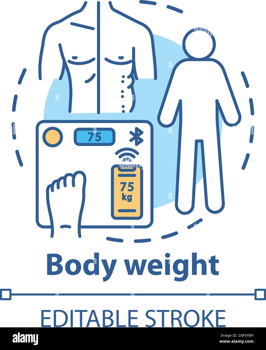 Body weight measuring concept icon. Fighting patients obesity ...