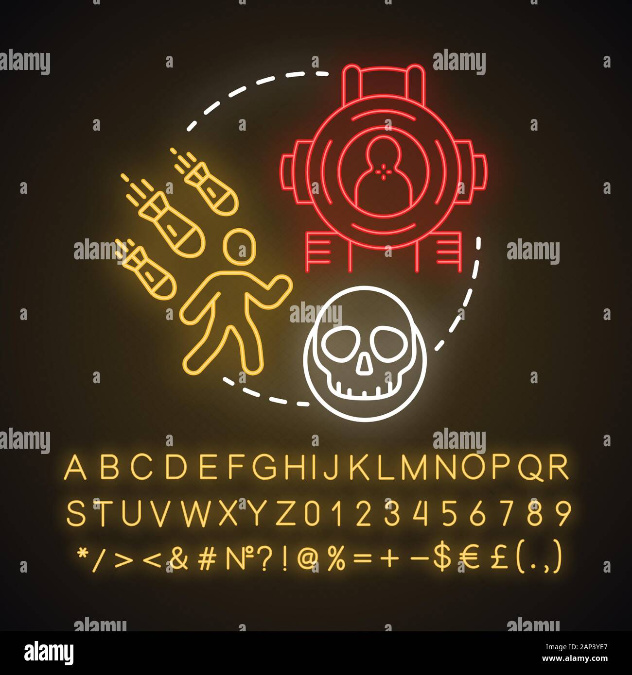 War neon light concept icon. Military action idea. Glowing sign with ...