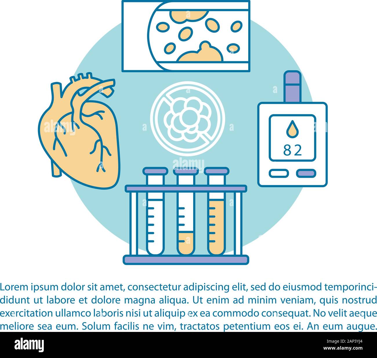 Cholesterol test article page vector template. Brochure, magazine ...