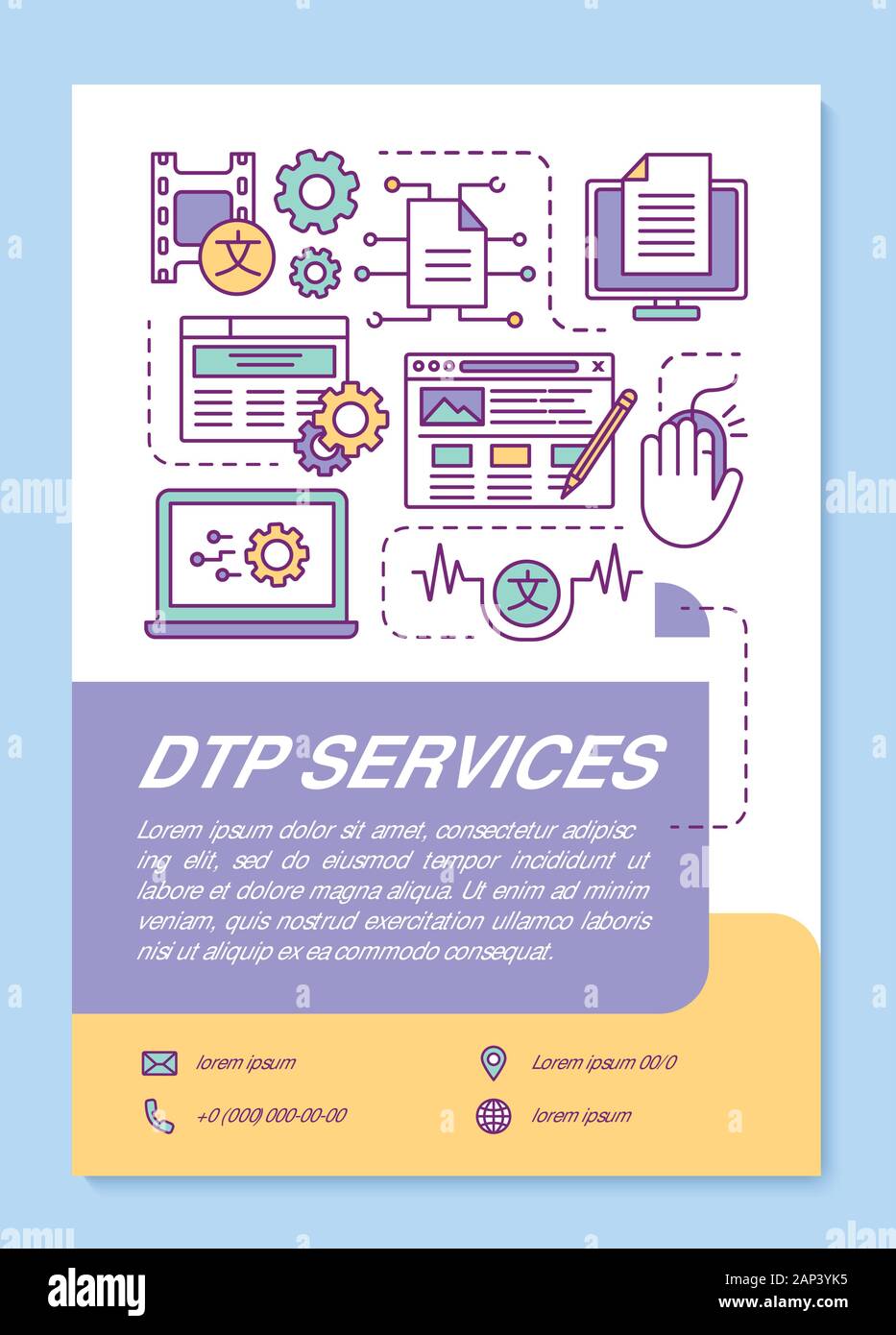 DTP services brochure template layout. Desktop publishing service ...