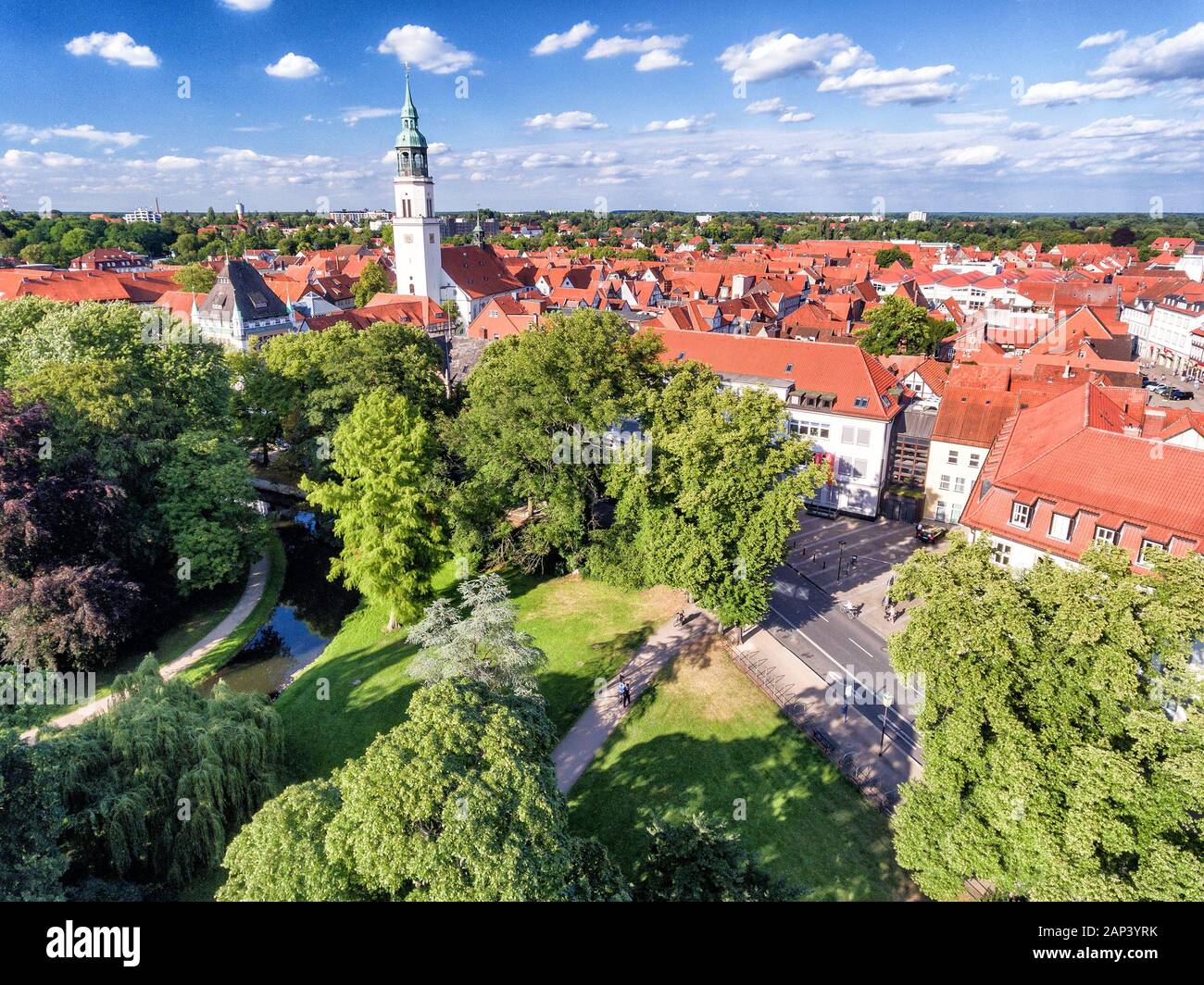 Aerial view of beautiful medieval town in Europe Stock Photo - Alamy
