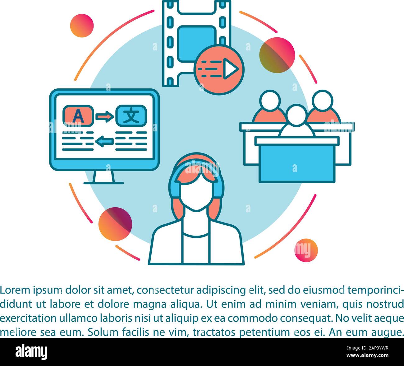 Foreign language courses article page vector template. Language ...