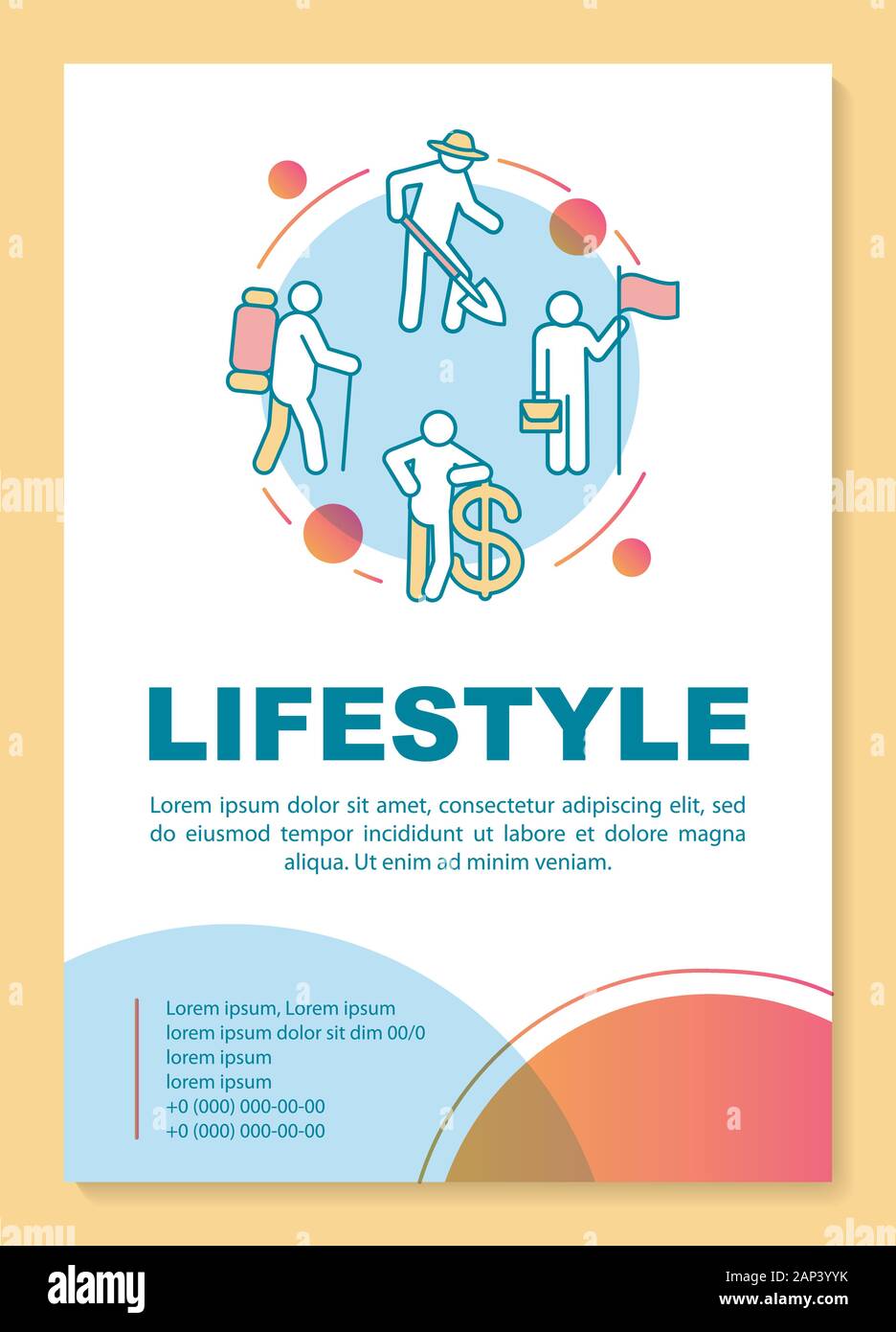 Lifestyle poster template layout. Social position. Way of living ...